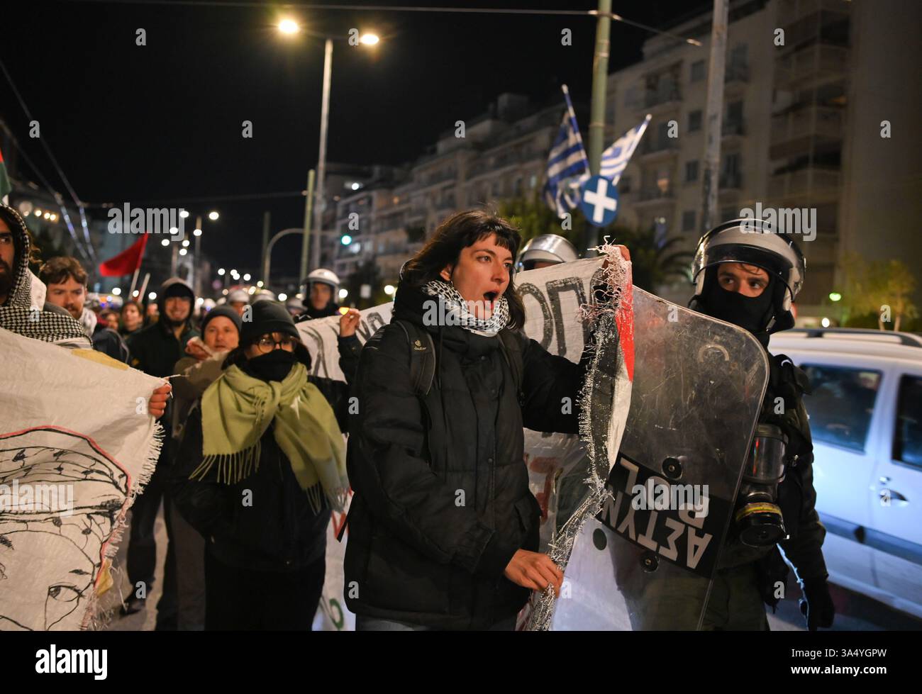 Athens, Greece, 19 March 2025. Pro Palestine protesters march to the ...