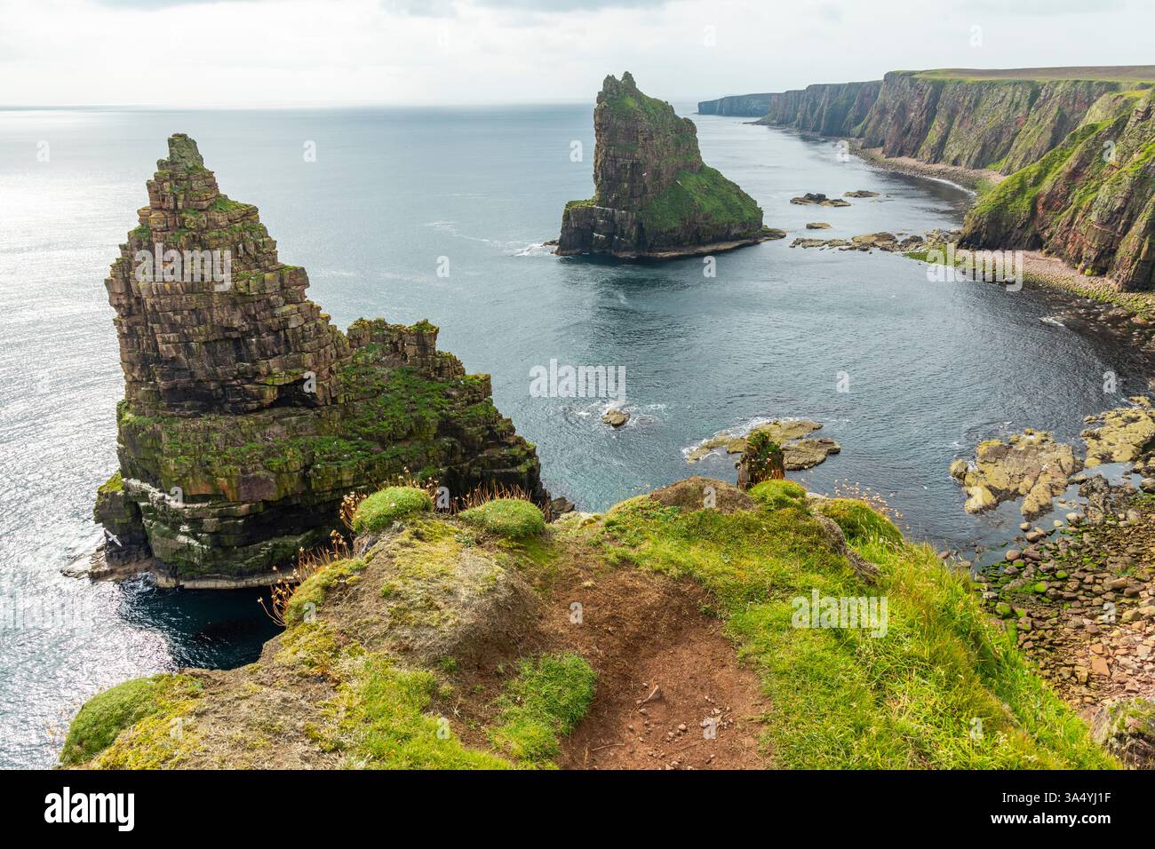 Duncansby Stacks, a breathtaking coastal wonder in Scotland, rise from ...