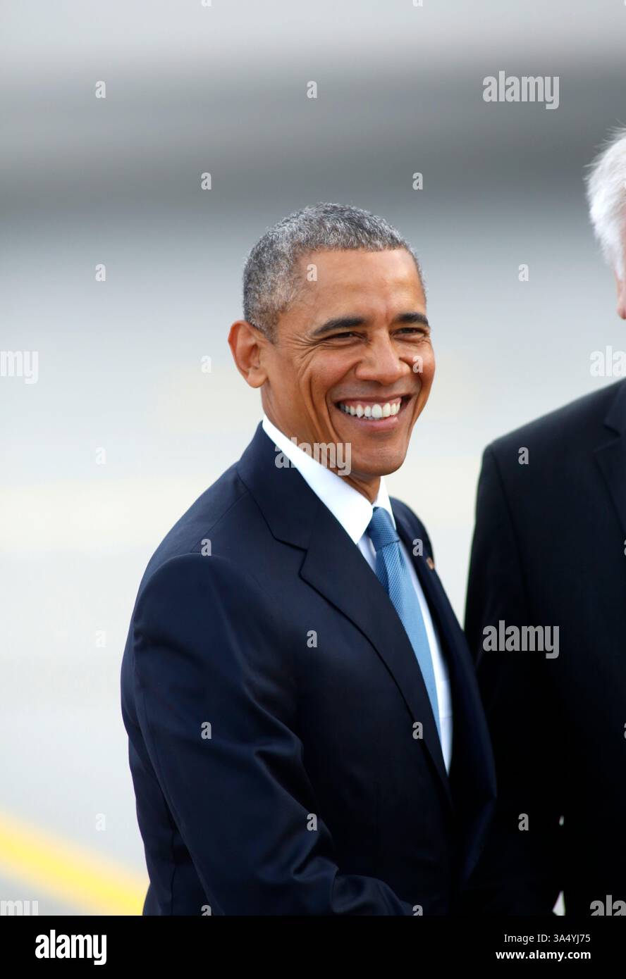 US president Barack Obama arrives to attend the G7 Summit at Elmau ...