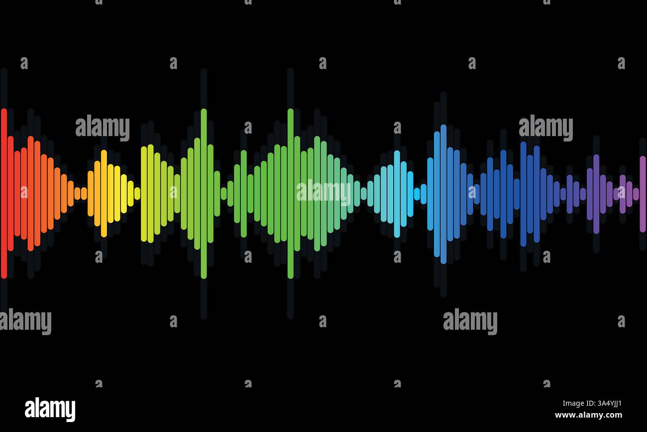 Colourful Graphic Equalizer, Music technology design concept, Stereo ...