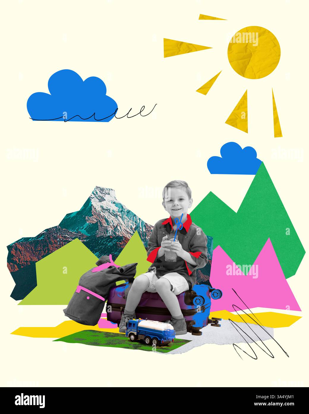 Art collage cute preschool hi-res stock photography and images - Alamy