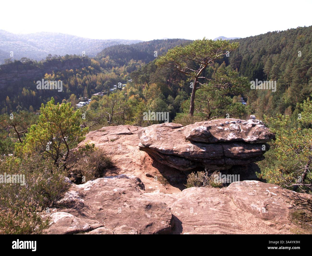 The Jungfernsprung, is a precipitous rock formation in the small German ...