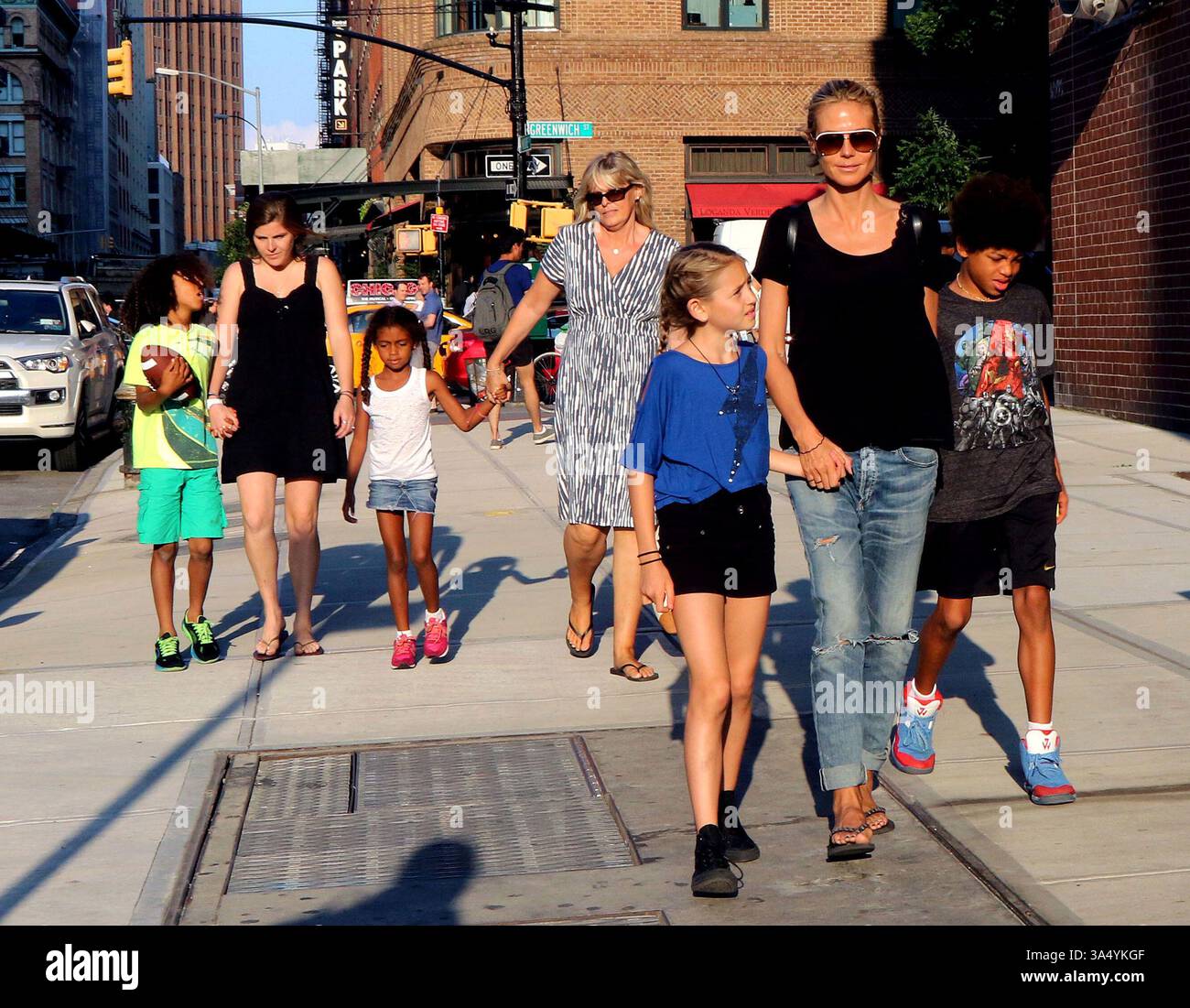 Heidi Klum out and about with her mother Erna Klum and children Lou ...