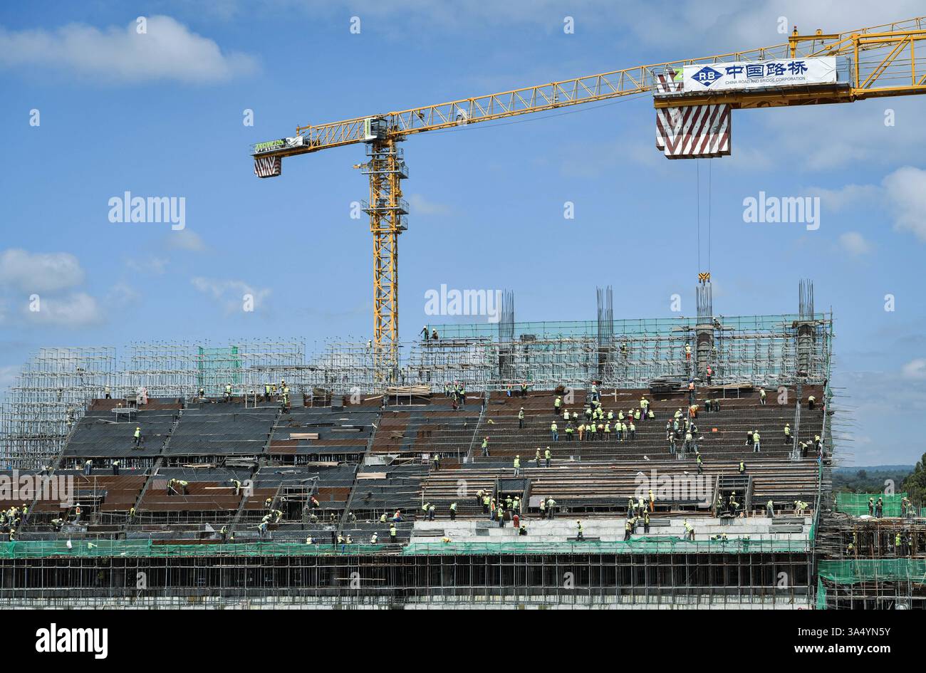 Nairobi, Kenya. 18th Mar, 2025. Workers are engaged at the construction ...