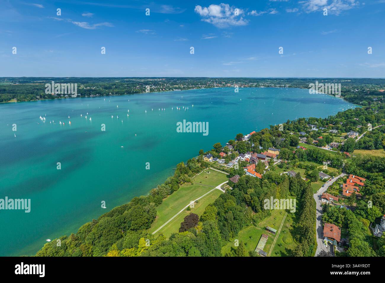 A bird's eye view of the region around the village of Berg on Lake ...
