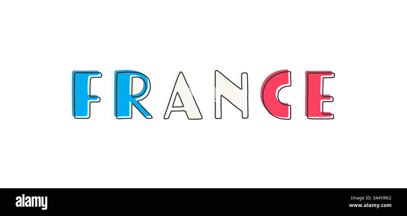France card. Lettering vector isolated on white background Stock Vector ...