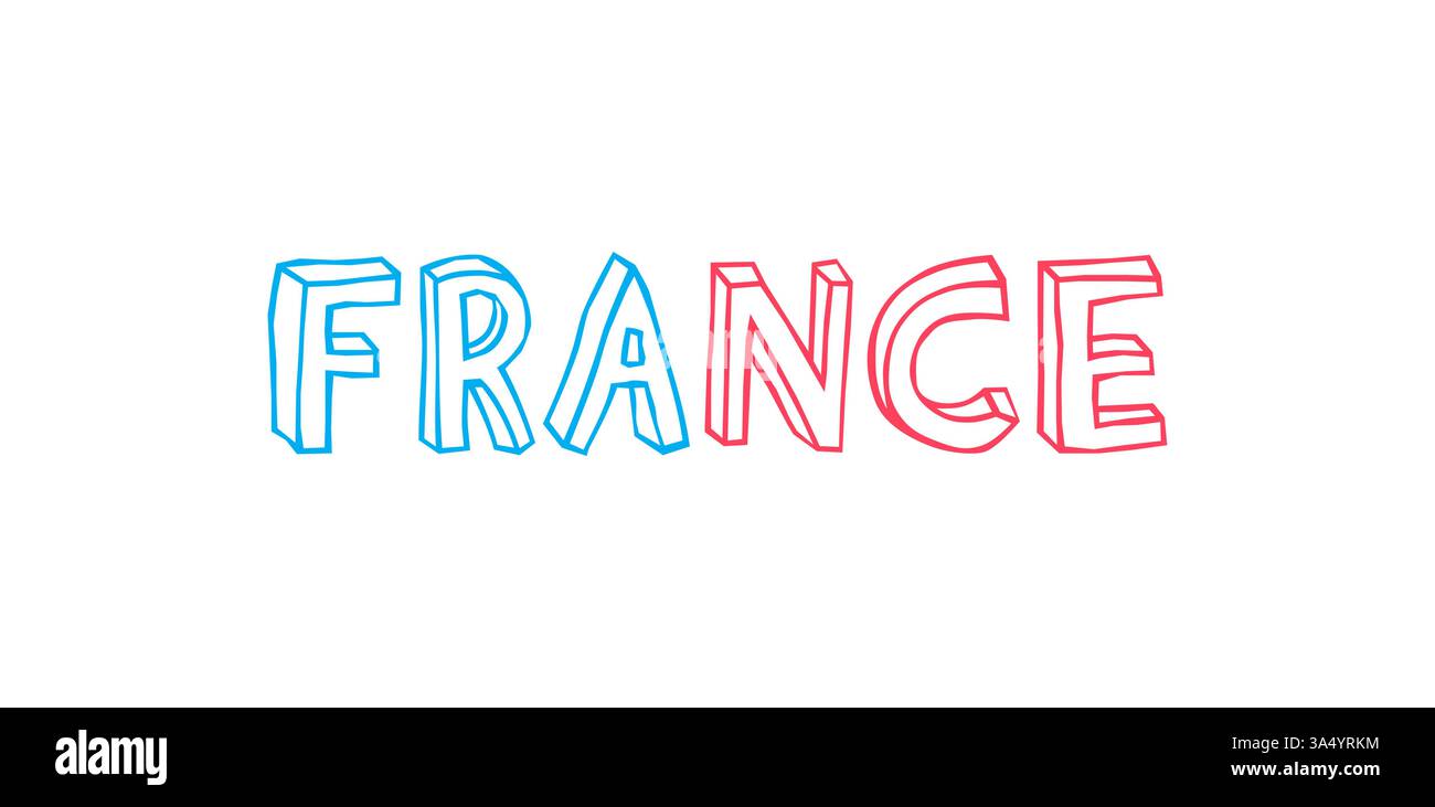 France card. Lettering vector isolated on white background Stock Vector ...