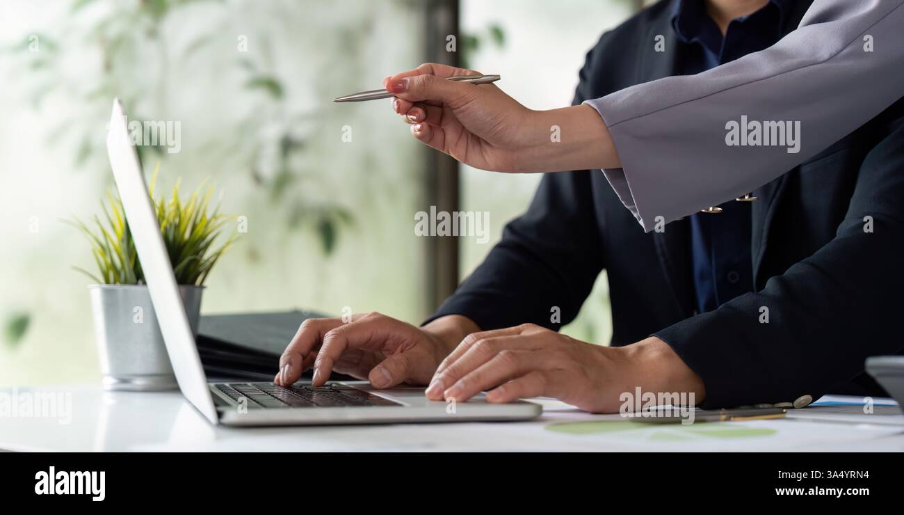 Technical Support and Collaboration. A professional woman guiding her ...