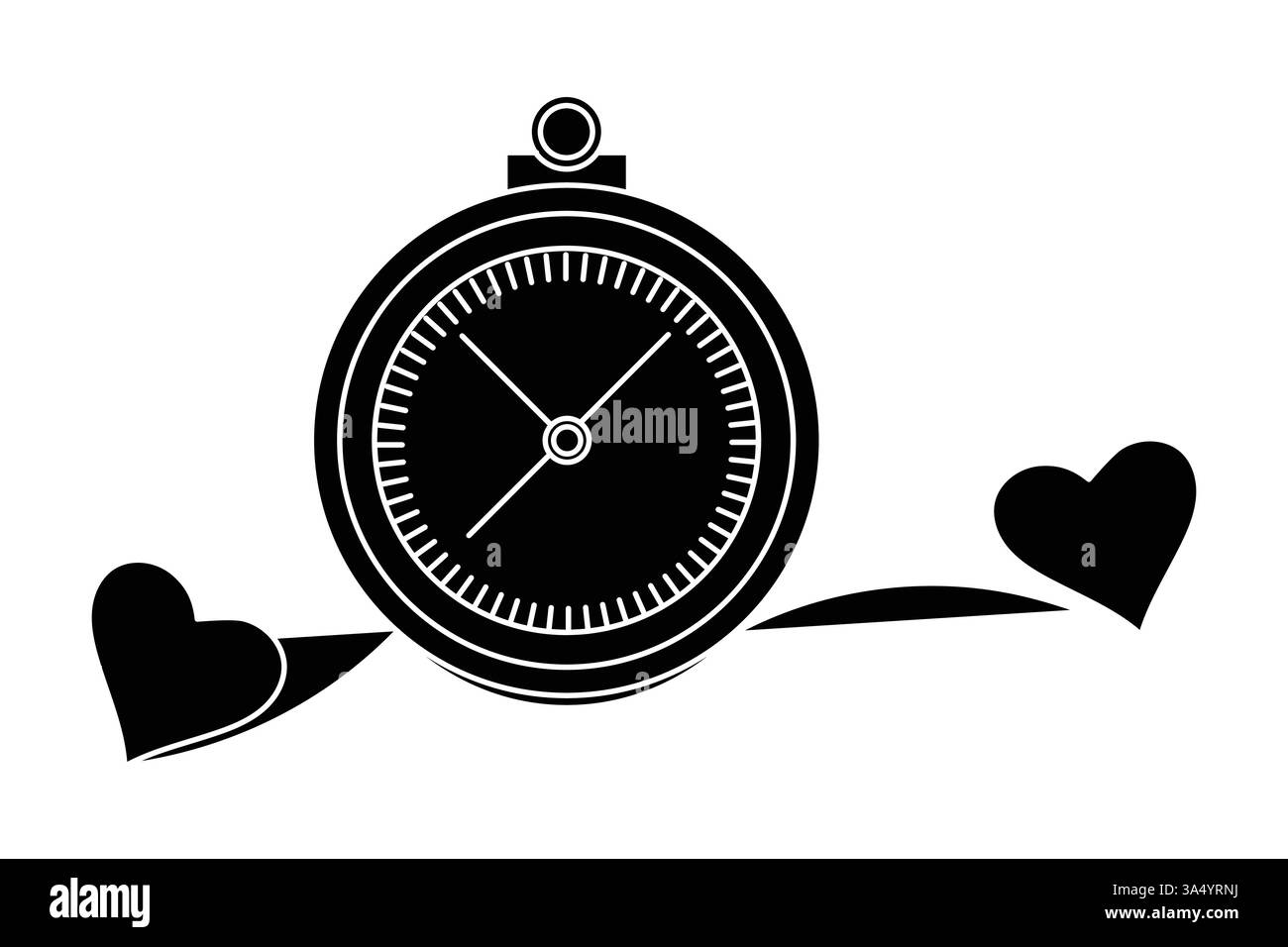 Clock Silhouette Vector Minimalist style isolate outline vector icon ...