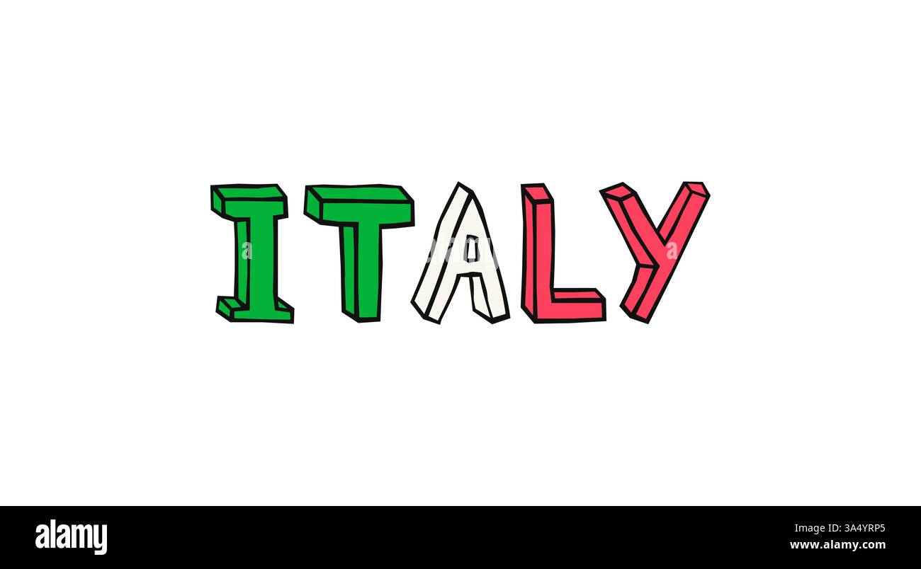 Italy card. Lettering vector isolated on white background Stock Vector Image & Art - Alamy