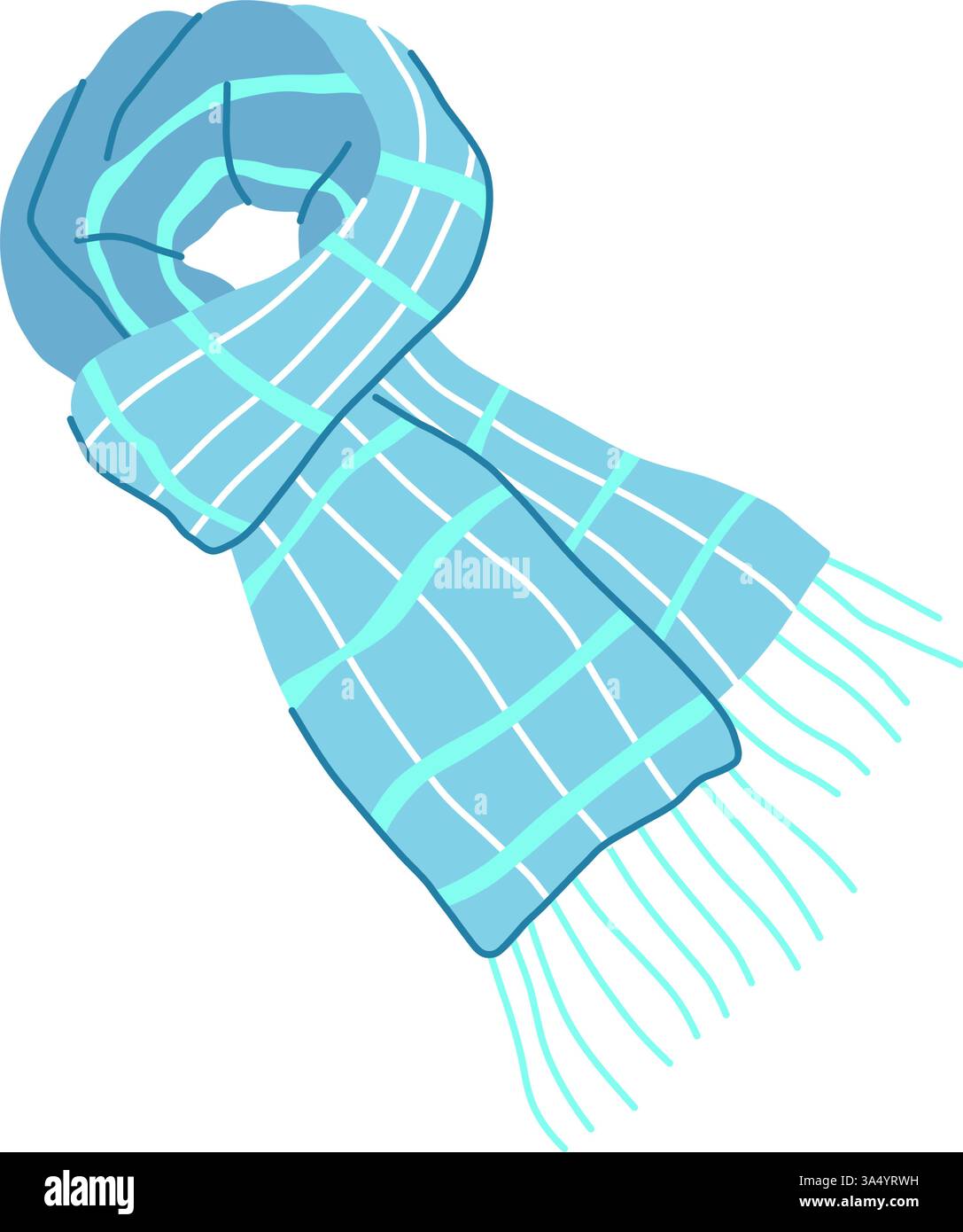 stylish winter scarf man cartoon vector illustration Stock Vector Image ...