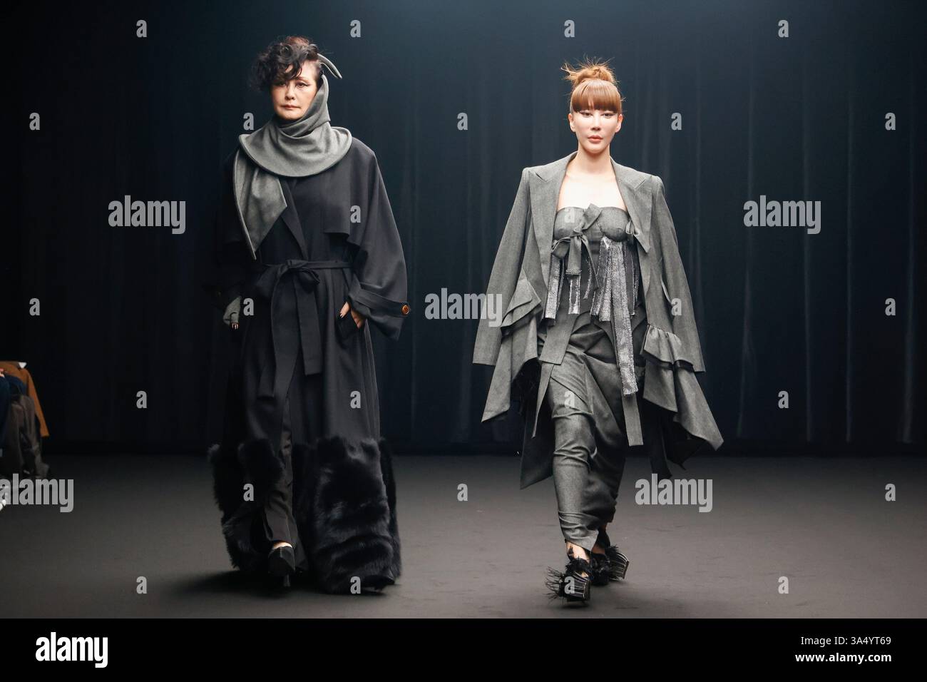 March 20, 2025, Tokyo, Japan: Models wearing fashion brand YOU JI YOUNG ...
