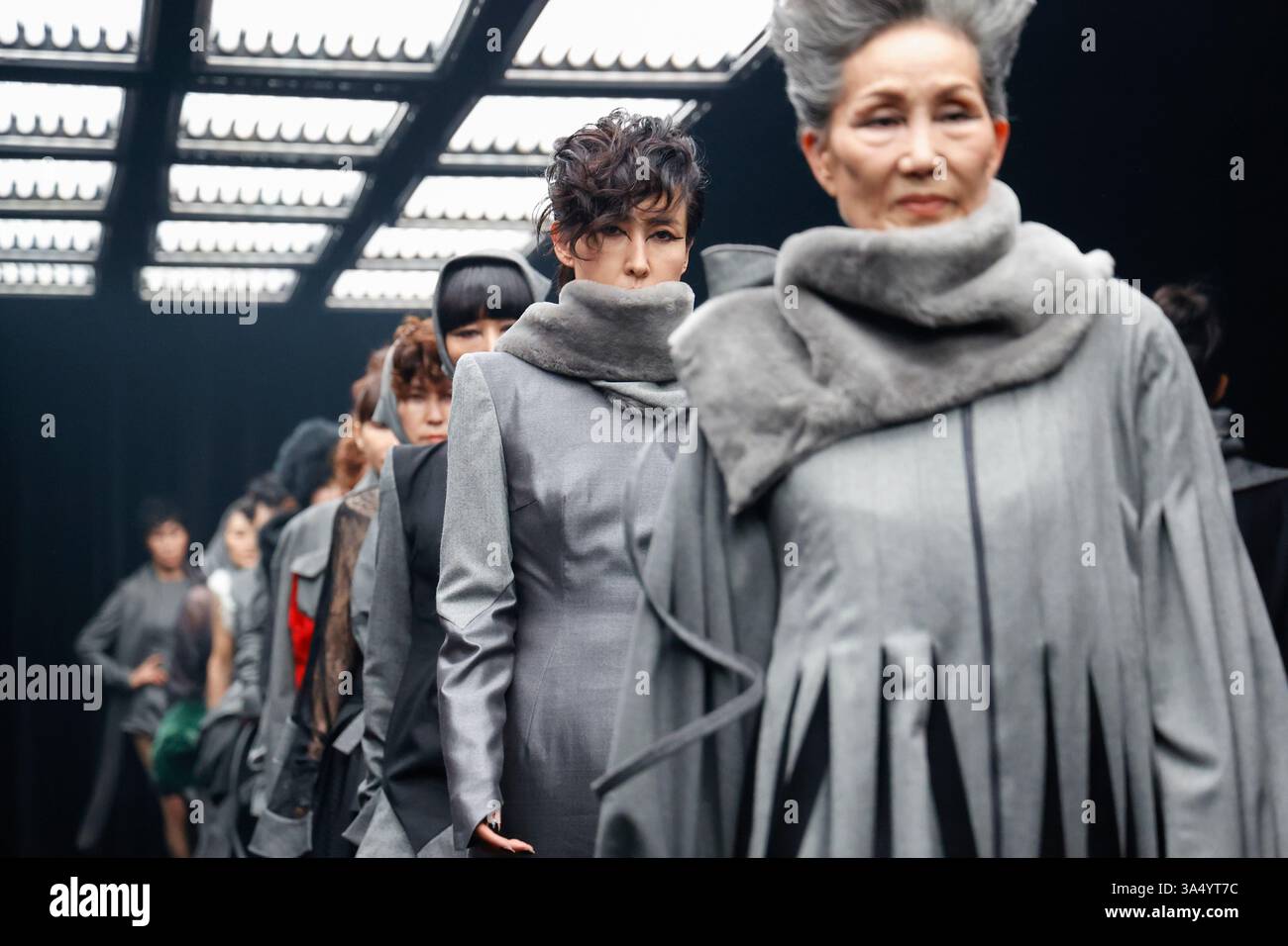 March 20, 2025, Tokyo, Japan: Models wearing fashion brand YOU JI YOUNG ...