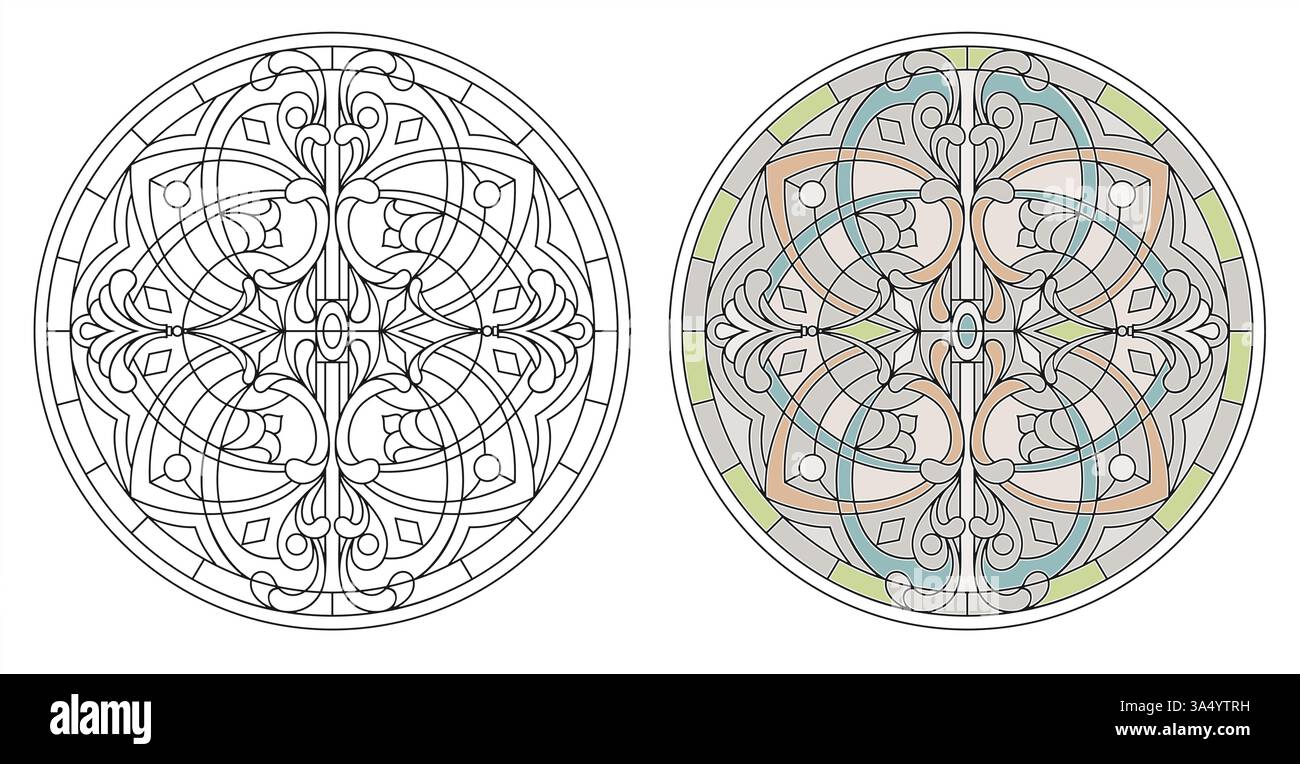 Gothic stained glass for a round window Stock Vector Image & Art - Alamy