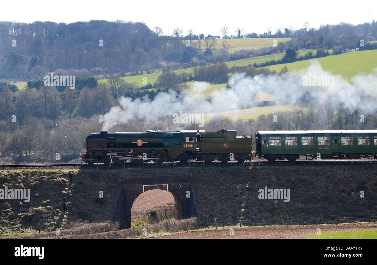 The newly restored steam locomotive No 35005 Canadian Pacific, one of ...