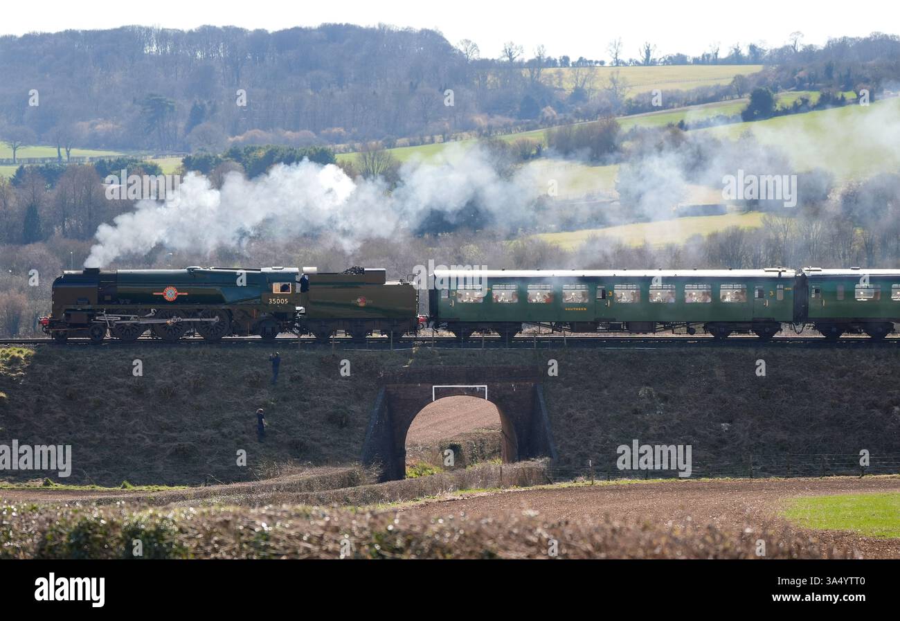 The newly restored steam locomotive No 35005 Canadian Pacific, one of ...