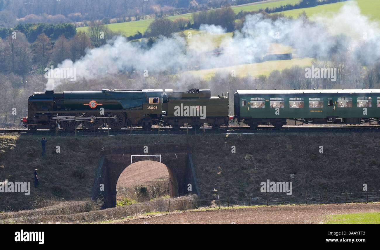 The newly restored steam locomotive No 35005 Canadian Pacific, one of ...