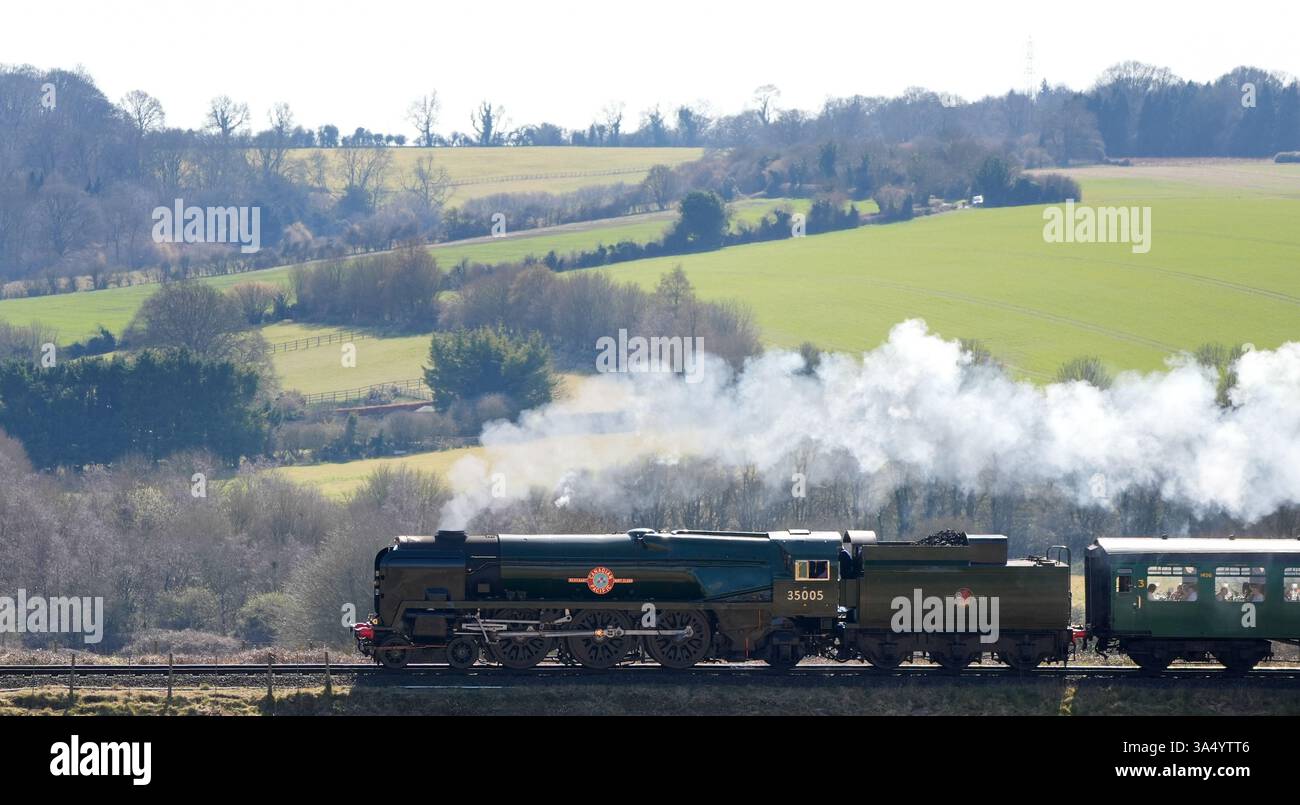 The newly restored steam locomotive No 35005 Canadian Pacific, one of ...