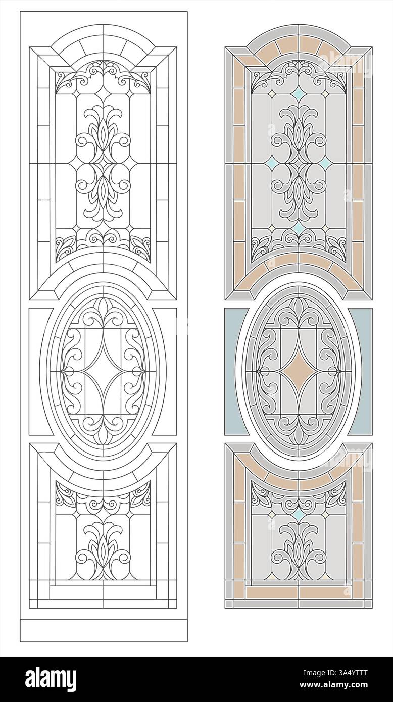 Classic stained glass for a door or window Stock Vector Image & Art - Alamy