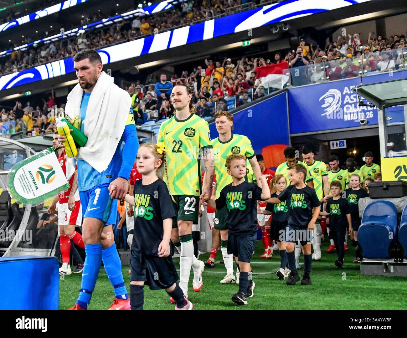 Sydney, Australia. 20 Mar 2025, Australian players leaving the tunnel ...