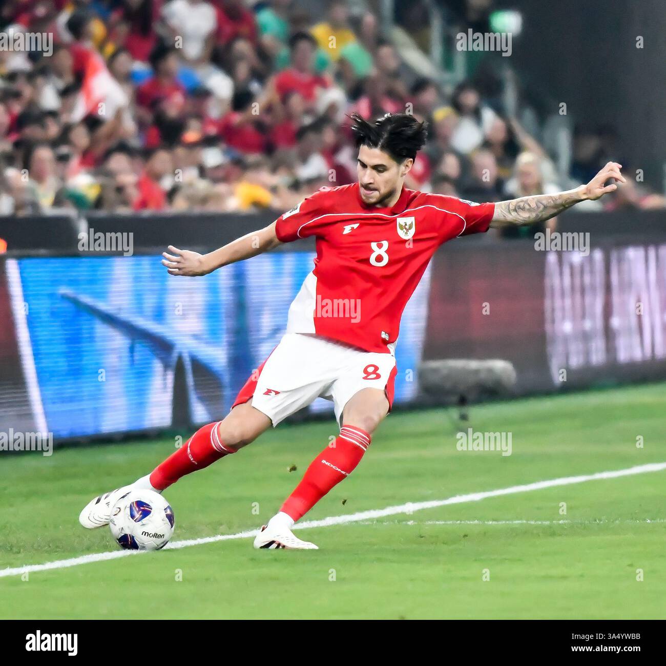Sydney, Australia. 20 Mar 2025, Kevin Diks keeping the ball in play during the FIFA World Cup ...