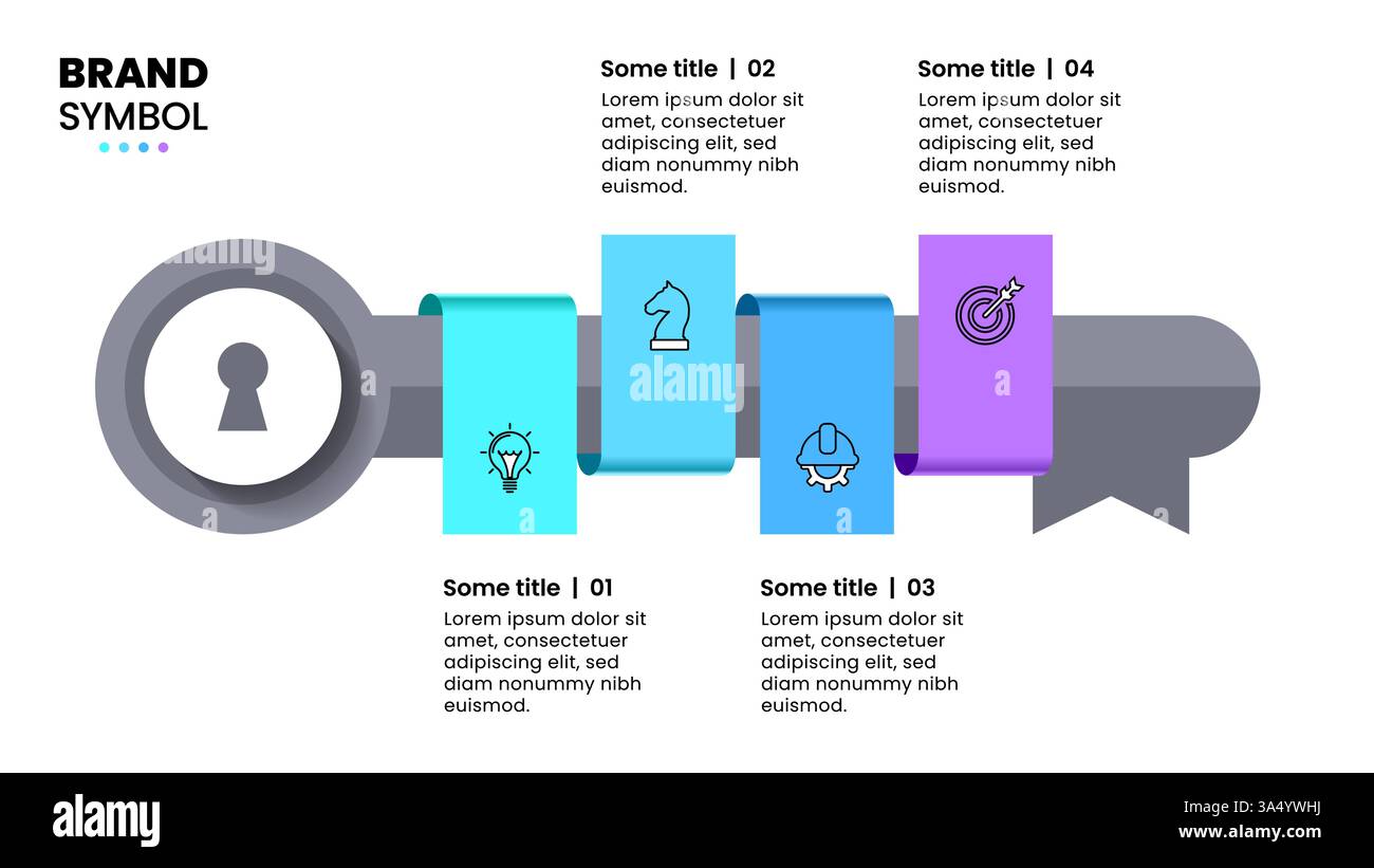 Infographic template with icons and 4 options or steps. Key. Can be ...