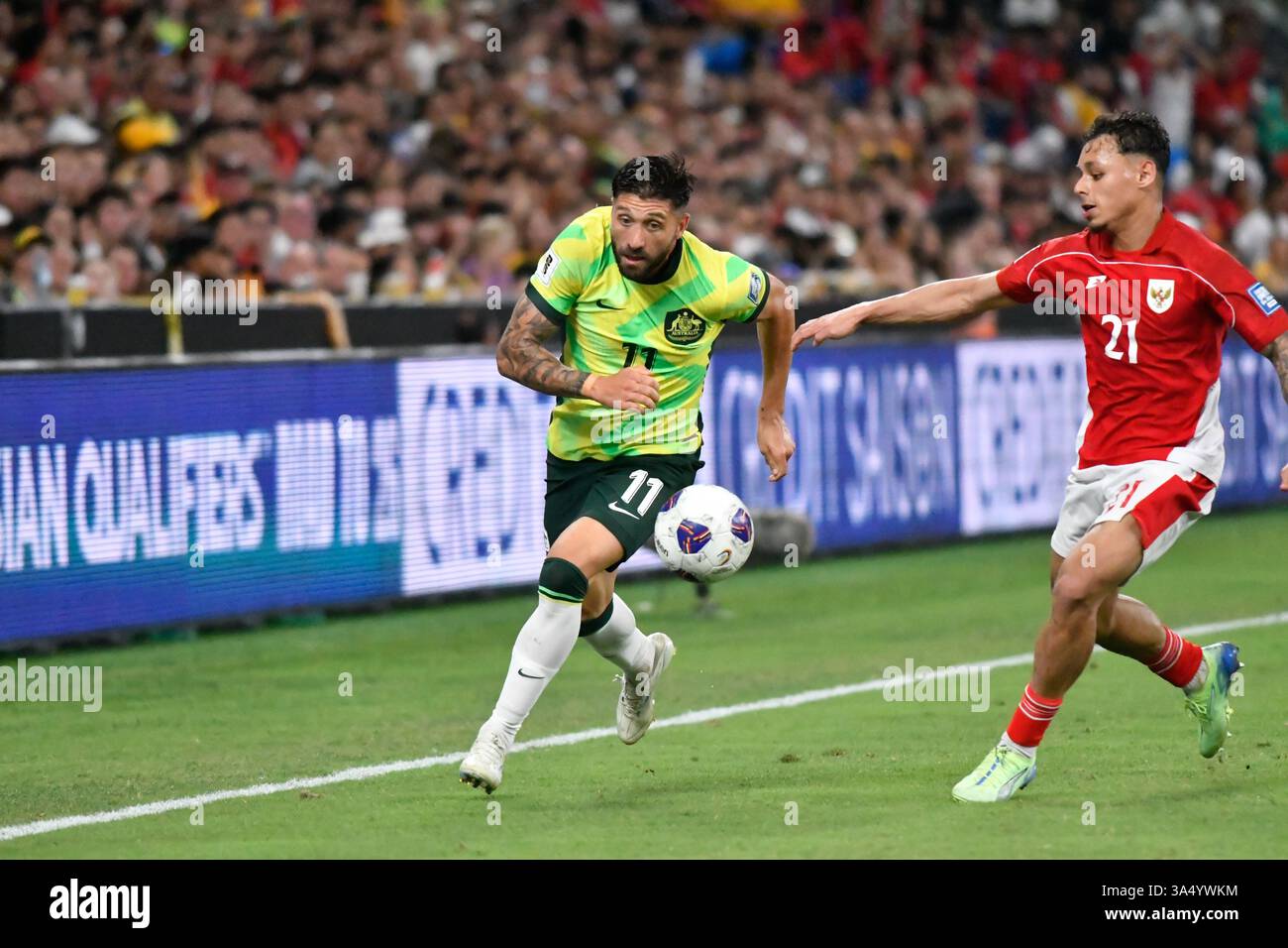 Sydney, Australia. 20 Mar 2025, in flight Australia's Brandon Borrello ...