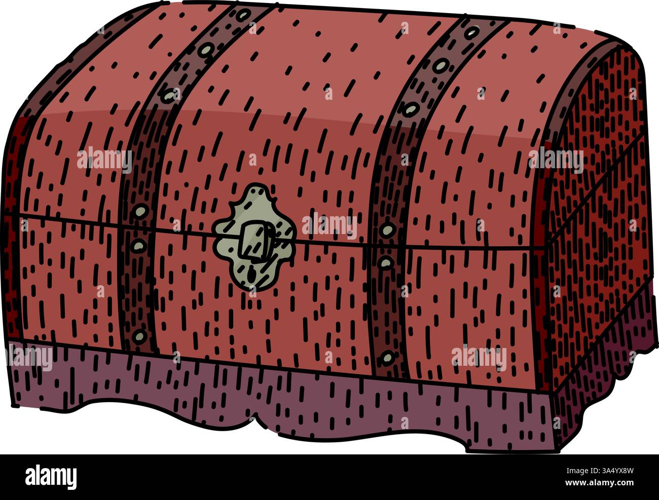 treasure antique chest sketch hand drawn vector Stock Vector Image ...