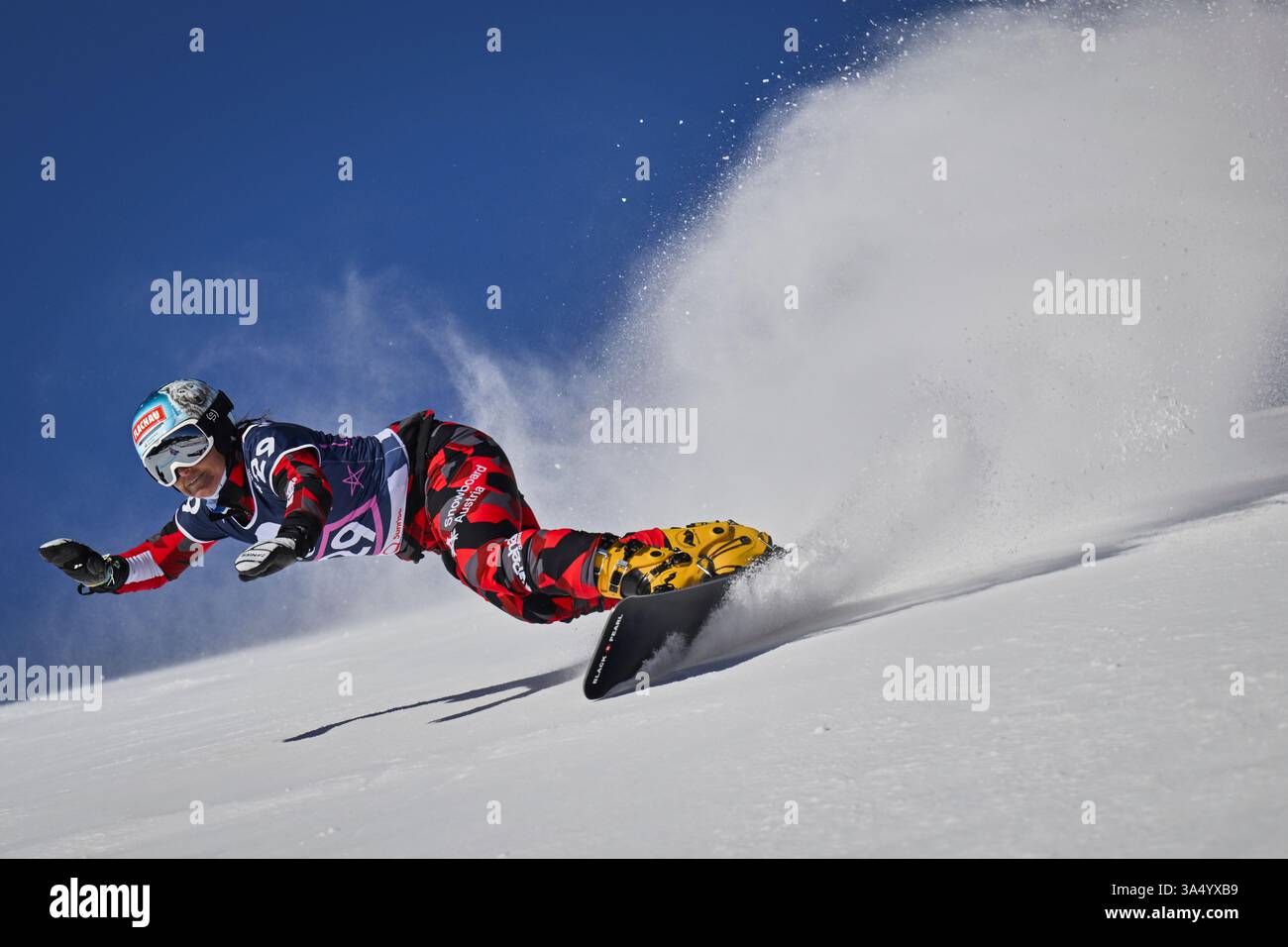 Austria's Claudia Riegler in action during a Snowboard Parallel Giant ...