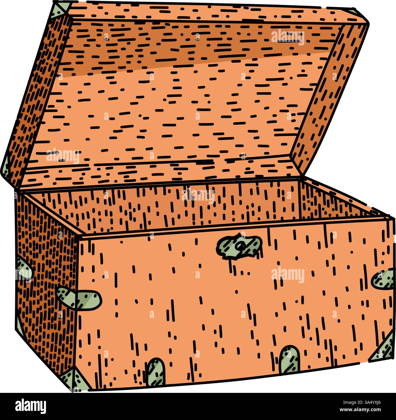 collectible antique chest sketch hand drawn vector Stock Vector Image ...