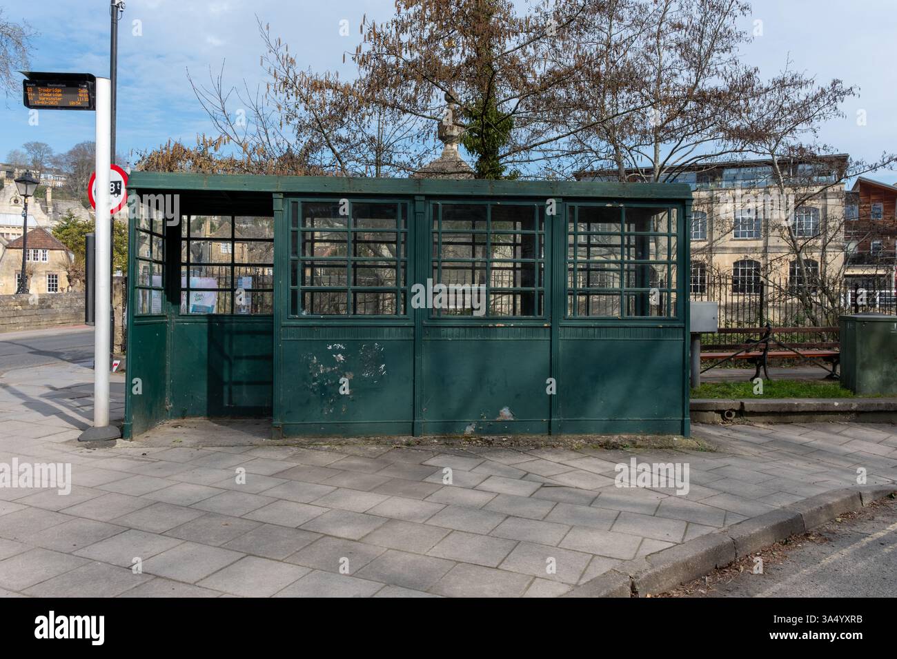 Victorian cast iron bus shelters at Bradford-on-Avon, UK Stock Photo ...