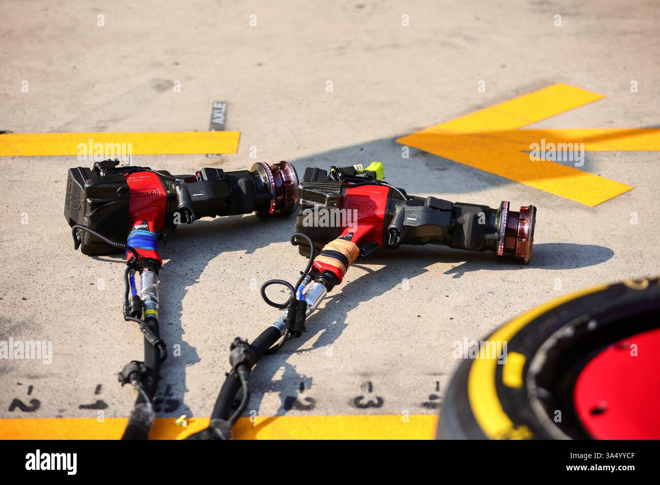 SHANGHAI, CHINA- MARCH 20: Pit stop gun during preview ahead of the F1 ...