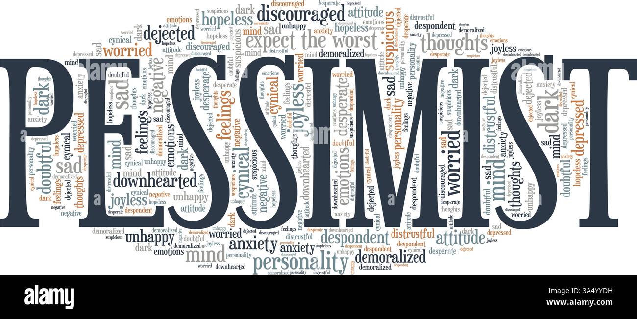 Pessimist vector illustration word cloud isolated on white background ...