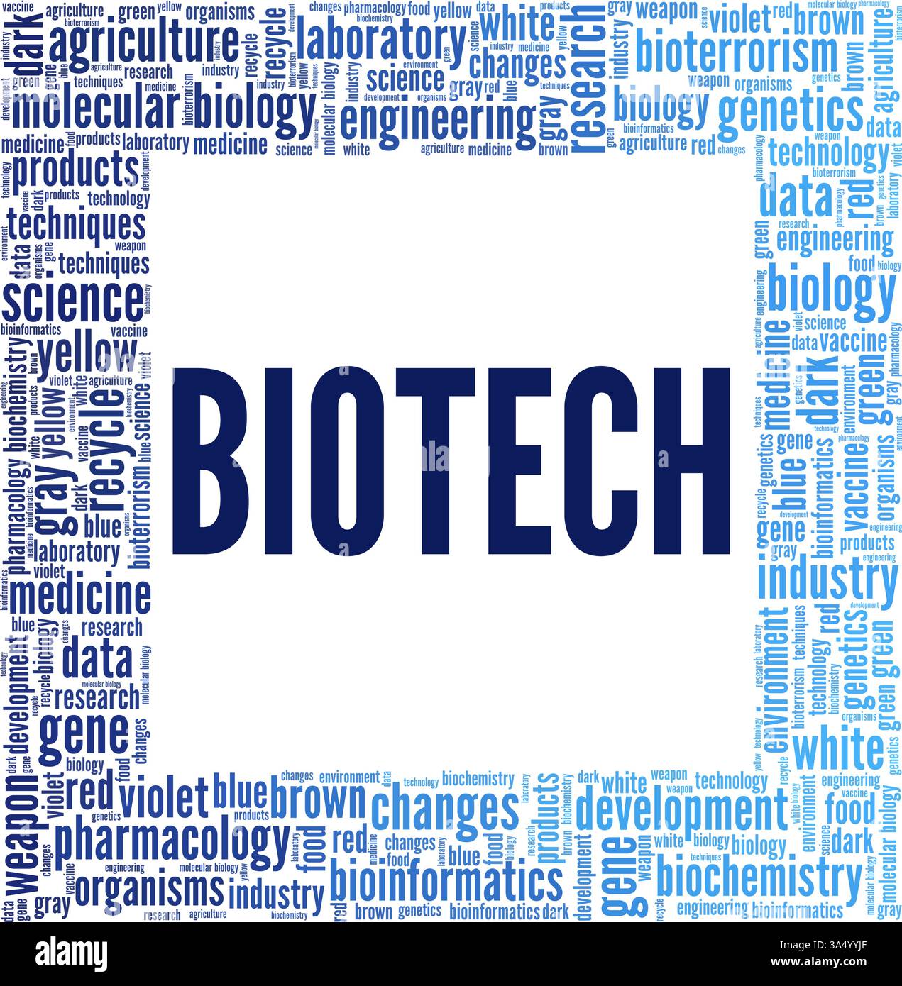 Biotechnology - Biotech vector illustration word cloud isolated on ...