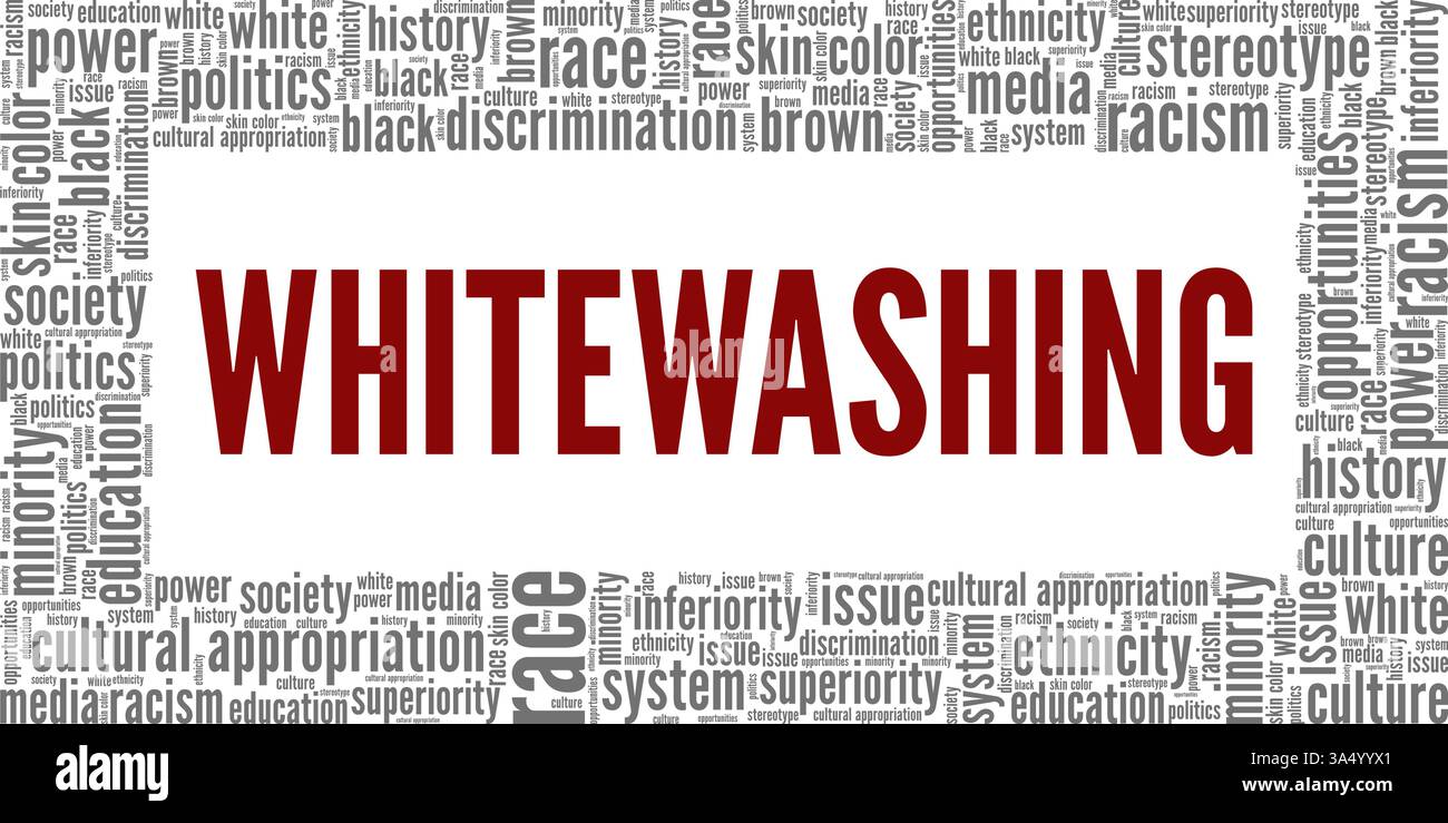 Whitewashing vector illustration word cloud isolated on white ...