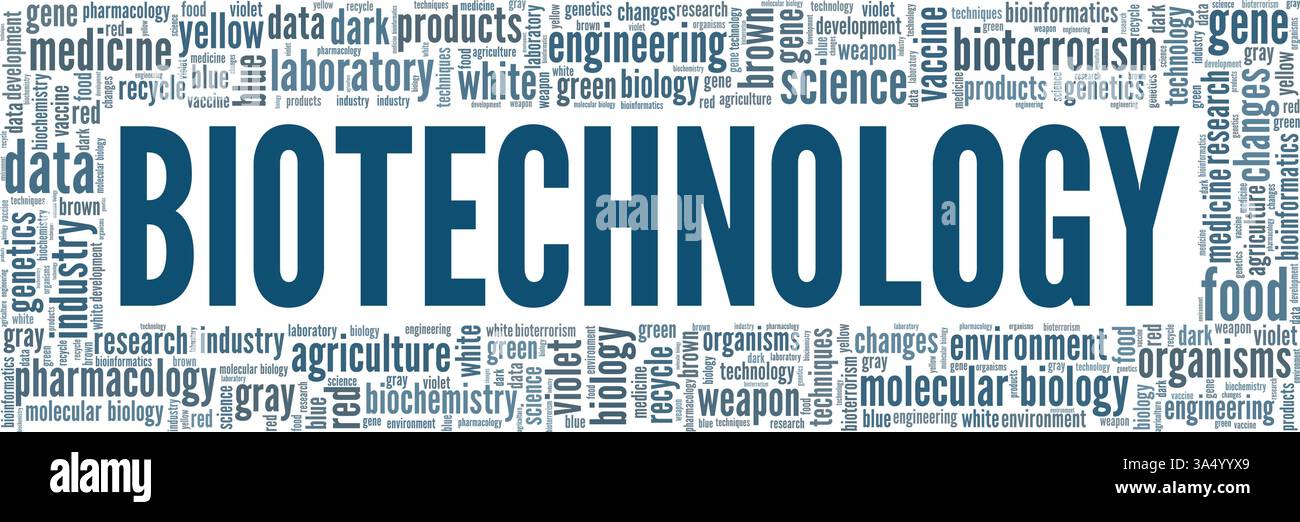 Biotechnology - Biotech vector illustration word cloud isolated on ...