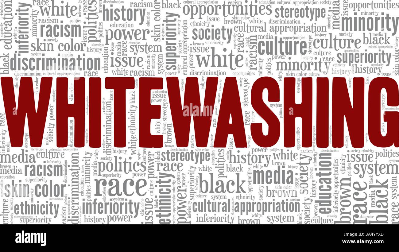 Whitewashing vector illustration word cloud isolated on white ...