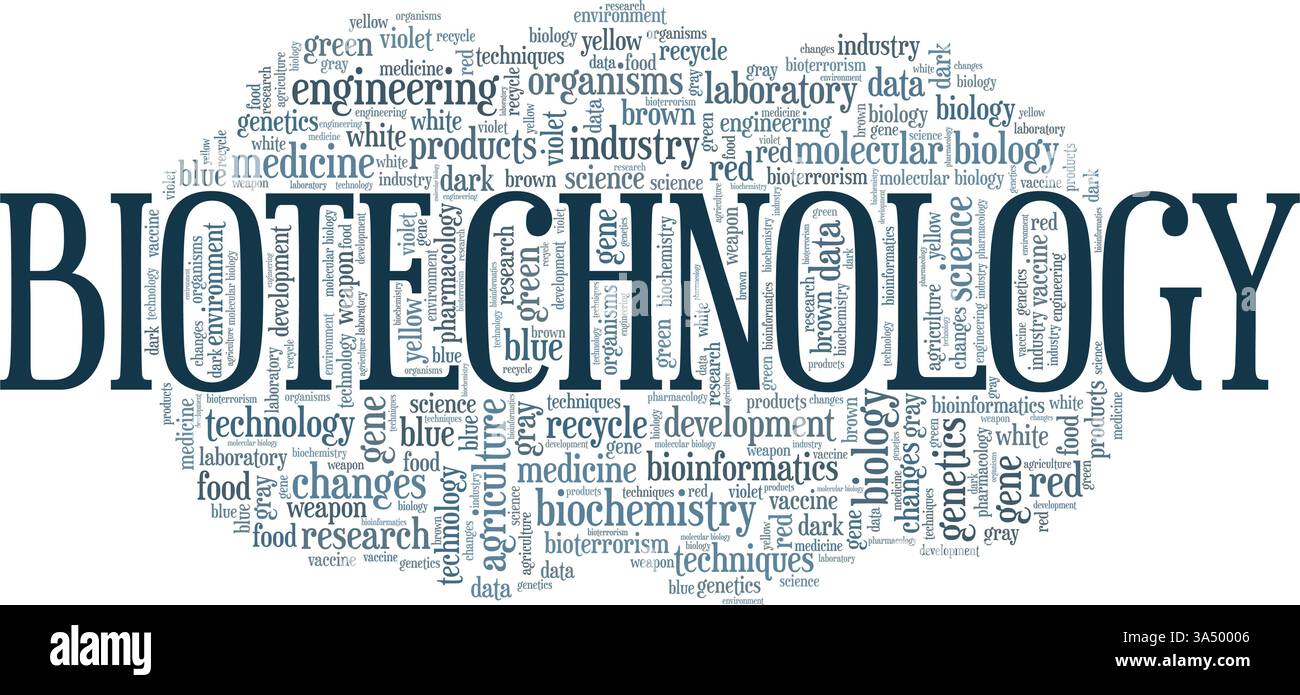 Biotechnology - Biotech vector illustration word cloud isolated on ...