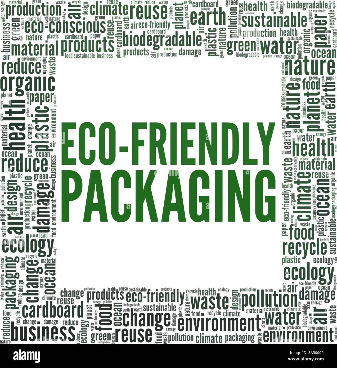 Eco-Friendly Packaging vector illustration word cloud isolated on white ...