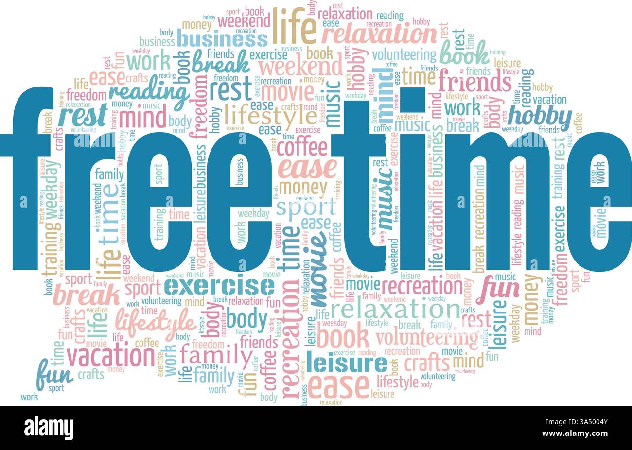Free Time vector illustration word cloud isolated on white background ...