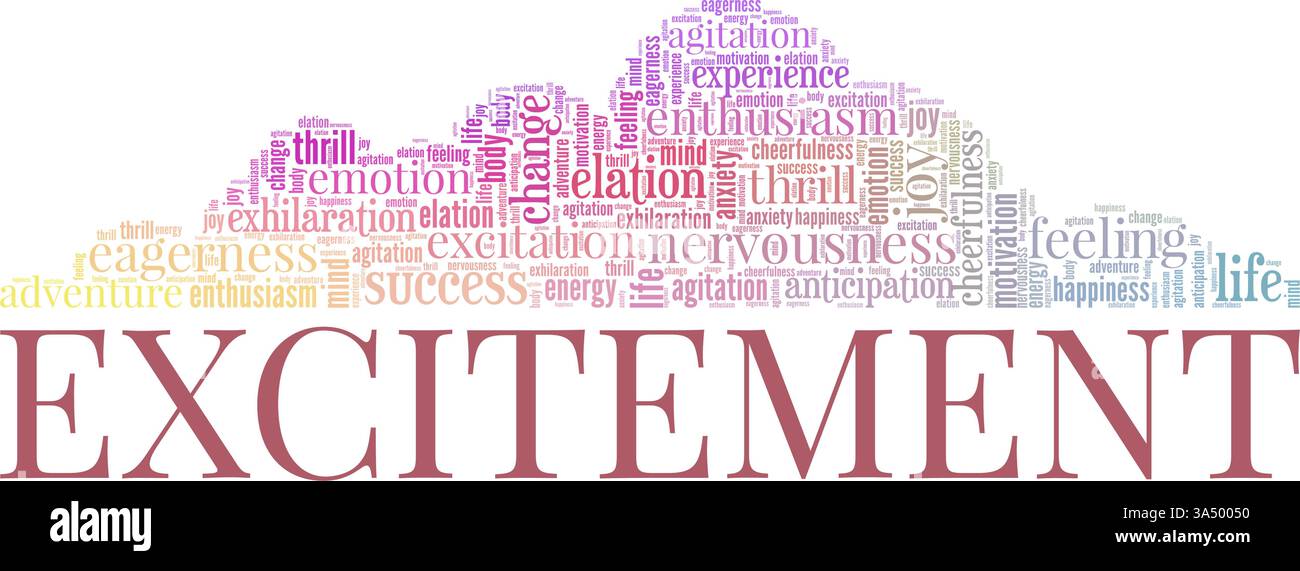 Excitement vector illustration word cloud isolated on white background ...