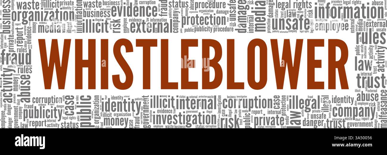 Whistleblower vector illustration word cloud isolated on white ...