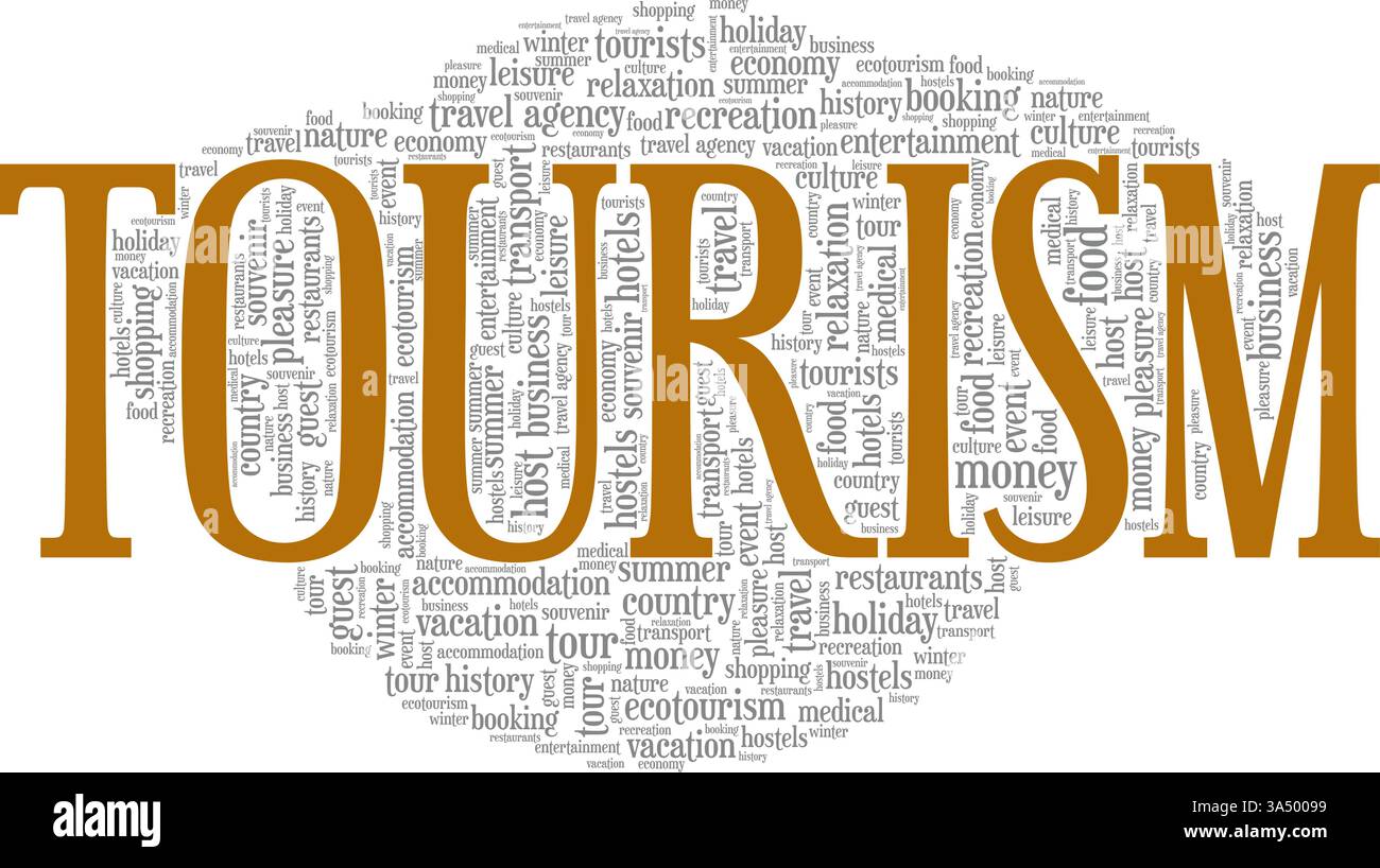 Tourism vector illustration word cloud isolated on white background ...