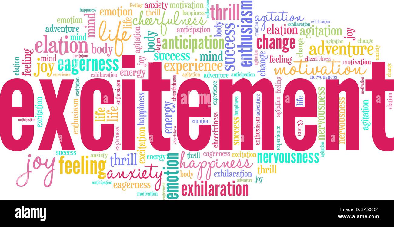Excitement vector illustration word cloud isolated on white background ...