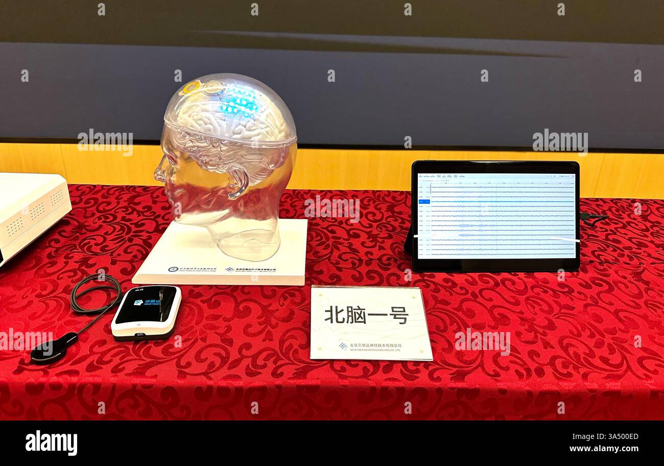 Beijing, China. 20th Mar, 2025. This photo shows a semi-invasive brain ...