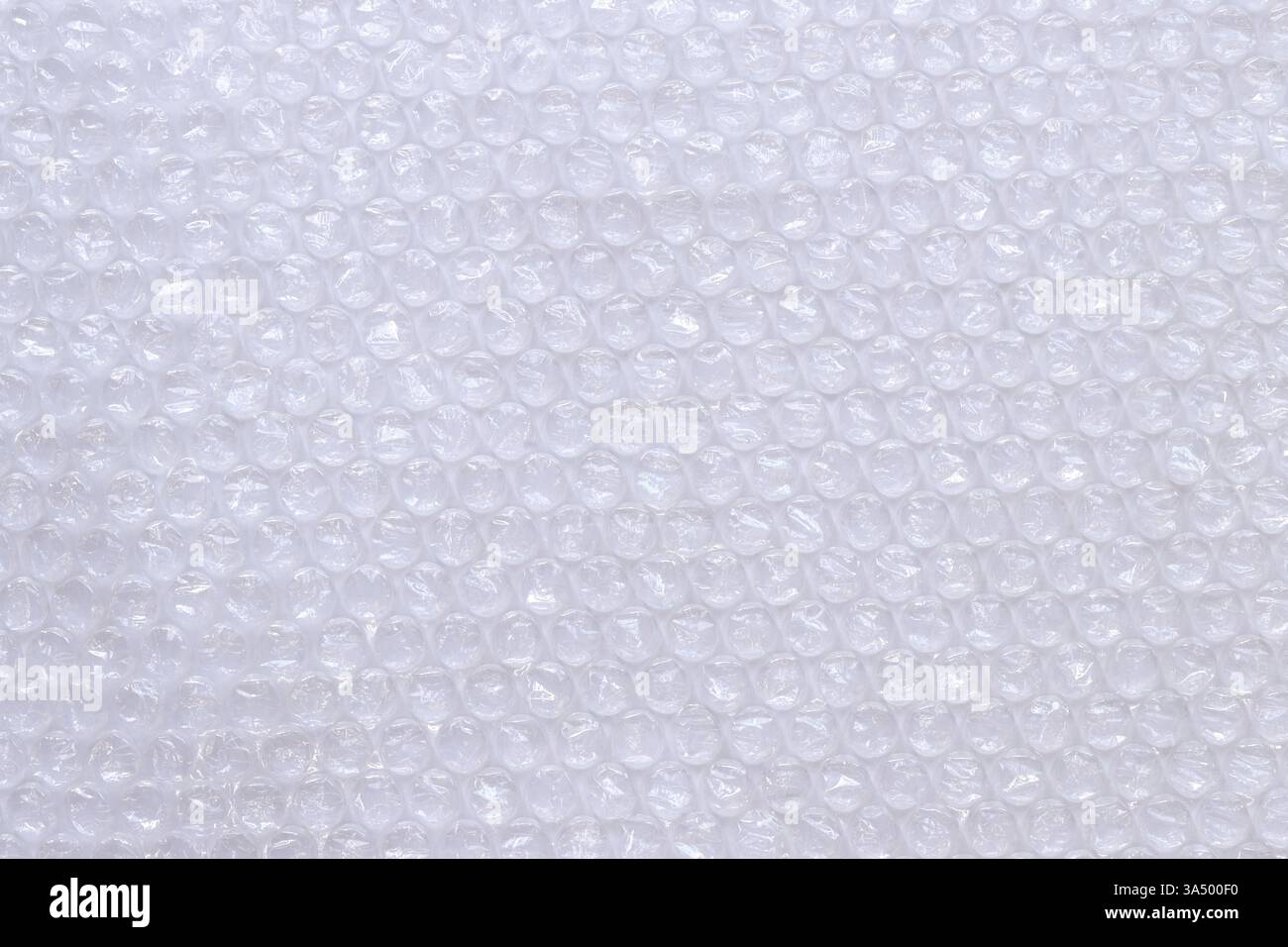 Air bubble wrap, top view. Transparent bubble wrap on light background ...