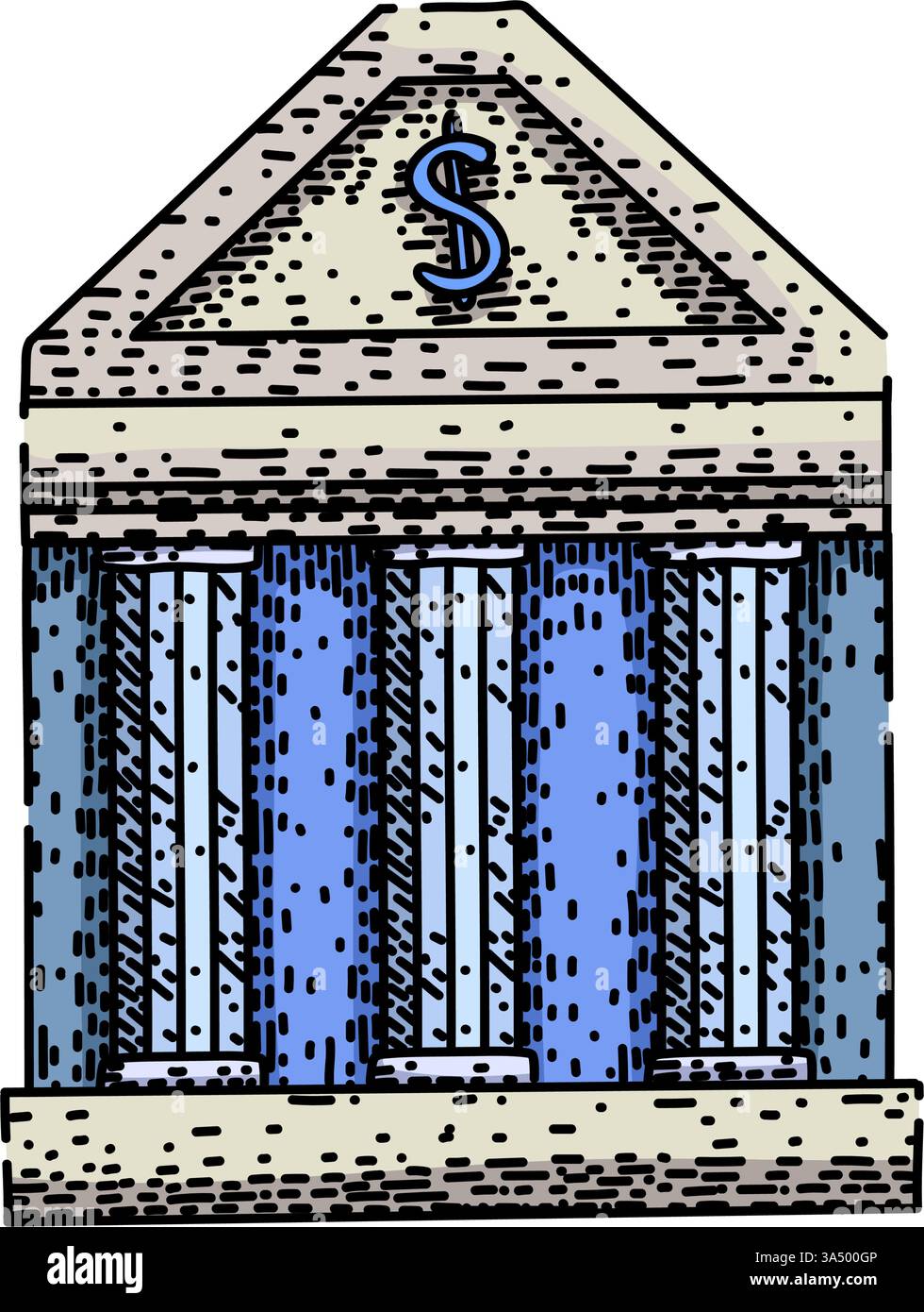 finance bank building sketch hand drawn vector Stock Vector Image & Art ...