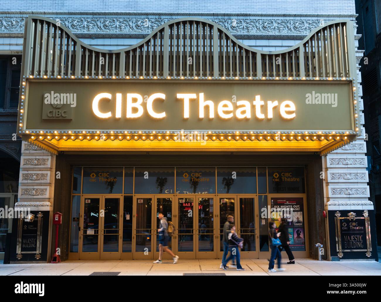 Chicago, Illinois, USA - October 22, 2024: View of the CIBC Theatre in ...