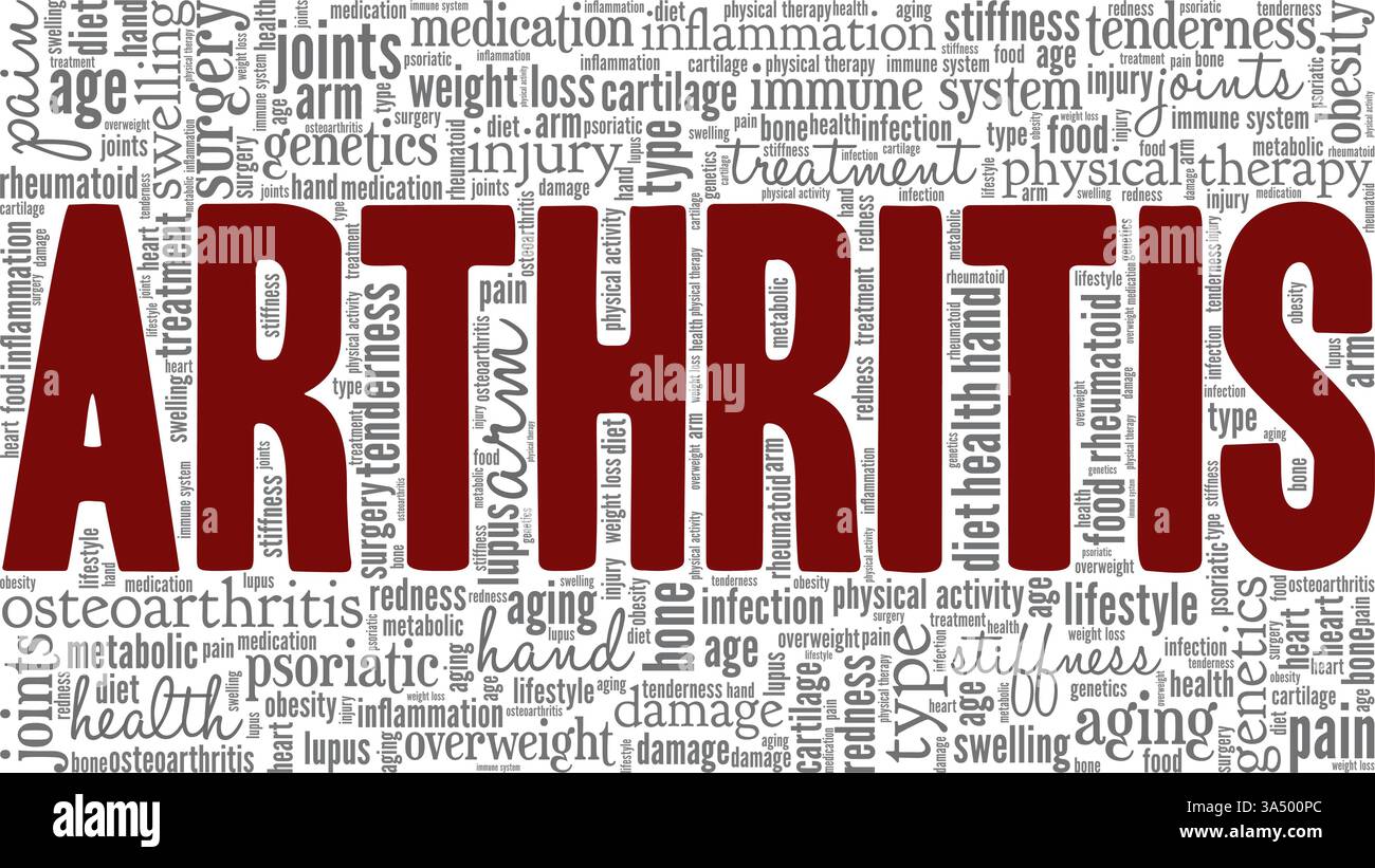 Arthritis vector illustration word cloud isolated on white background ...
