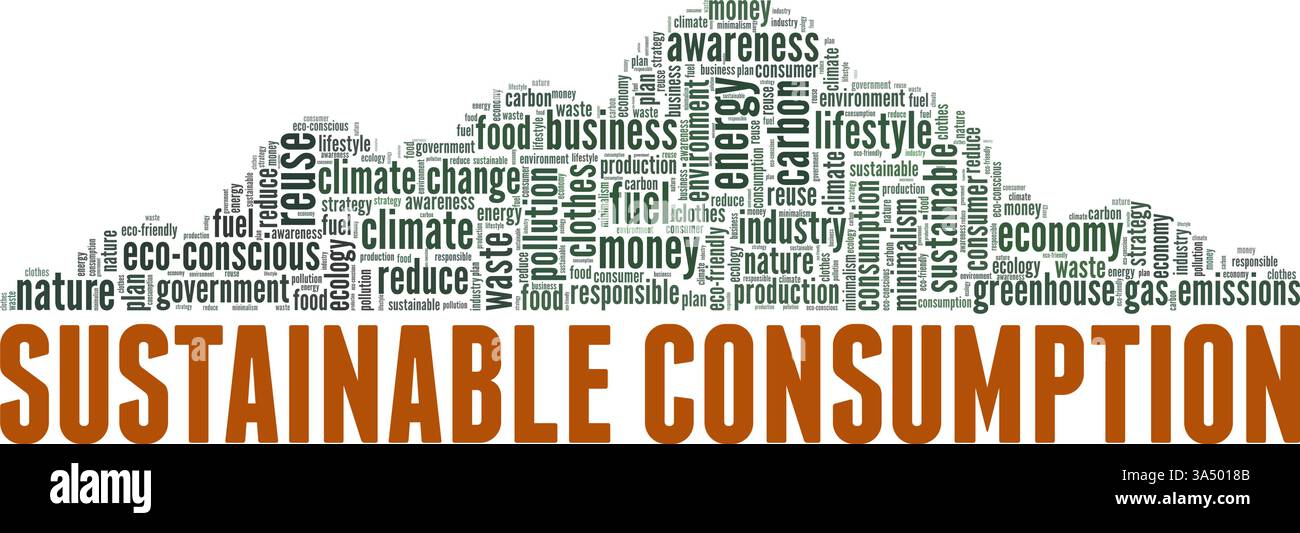 Sustainable Consumption vector illustration word cloud isolated on ...